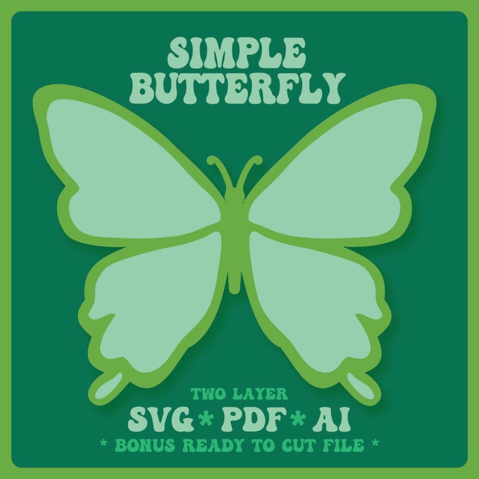 Simple Butterfly SVG Vector, Laser Cut SVG Digital Download, Butterfly ...