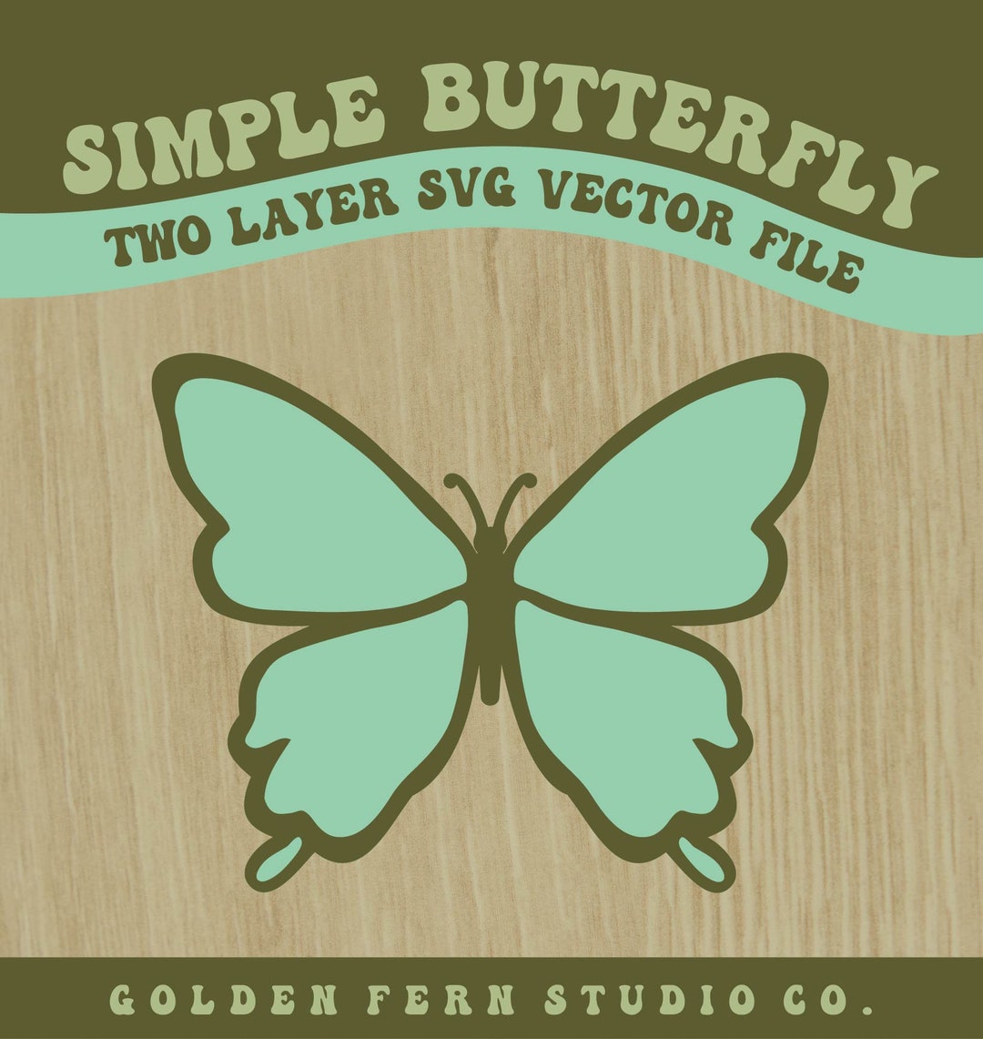 Simple Butterfly SVG Vector, SVG Digital Download, Butterfly SVG, Blank ...