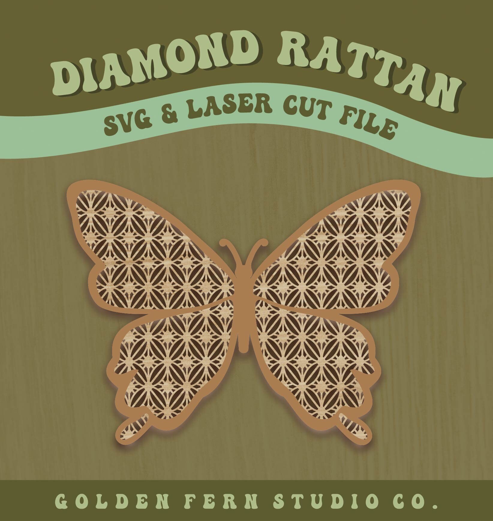 Rattan Butterfly SVG Vector, SVG Digital Download, Butterfly SVG, Blank ...