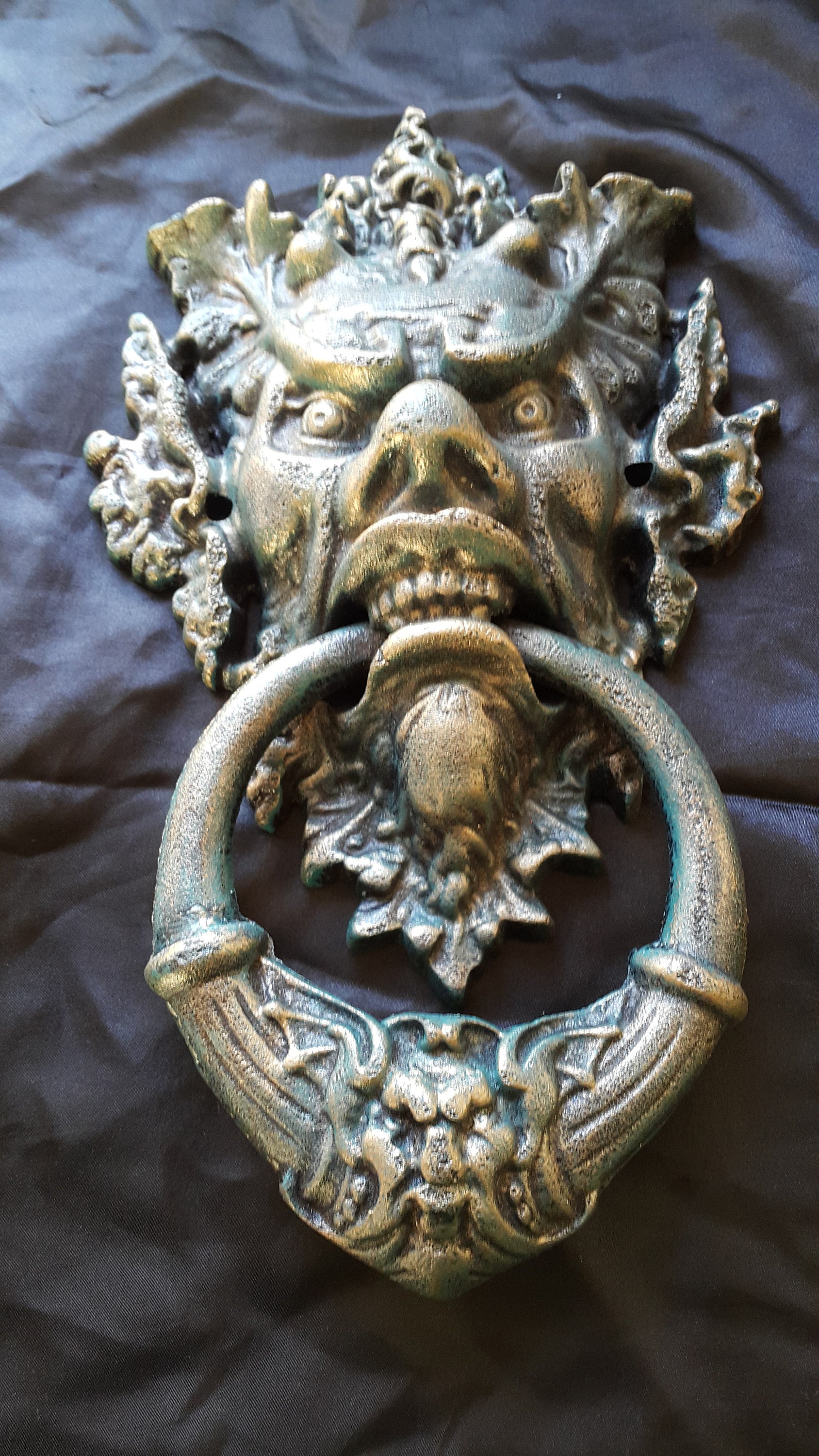 Mythical Head Door Knocker,cast Iron,dimensions 14" X 9" - Etsy