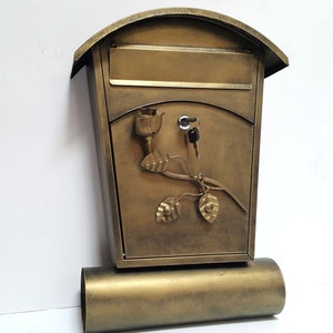 Handcrafted Mailboxes,wall/door Mount,color Antique Gold,alluring House ...