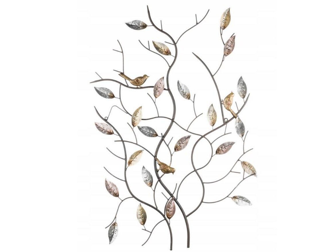 Twig With Leaves Metal Decoration Wall Decoration 36,22"x23,62"/92cmx60 ...
