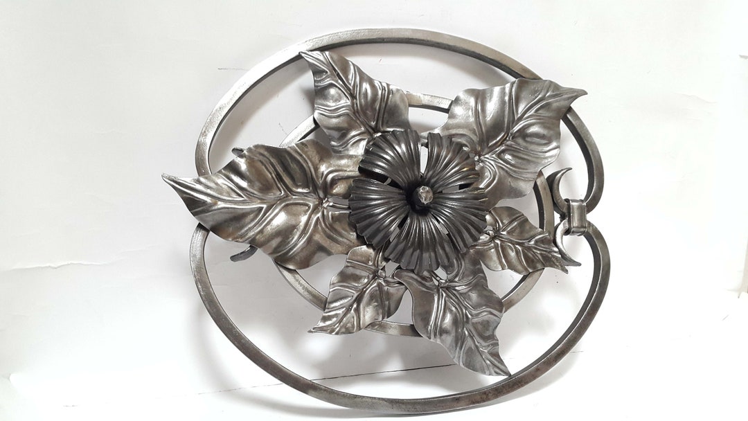 Steel Wall Round Sculpture Leaves,metalworking,large Heavy Rosette ...
