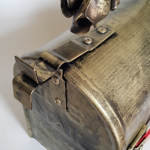 Hand Painted Mailbox Post Mount,handmade Forged Steel Rose,artist ...