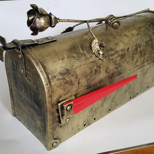 Hand Painted Mailbox Post Mounthandmade Forged Steel - Etsy