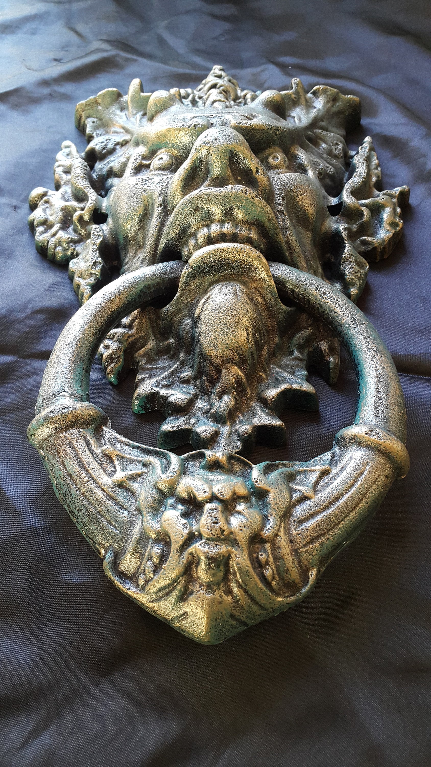 Mythical Head Door Knocker,cast Iron,dimensions 14" X 9" - Etsy