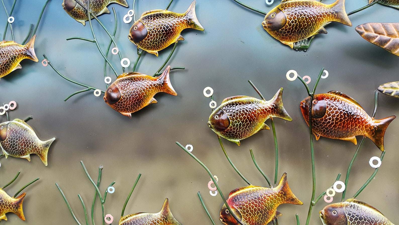 Metal Wall Art Fish Aquariumhandmade 3 D Paintingmetal Home - Etsy