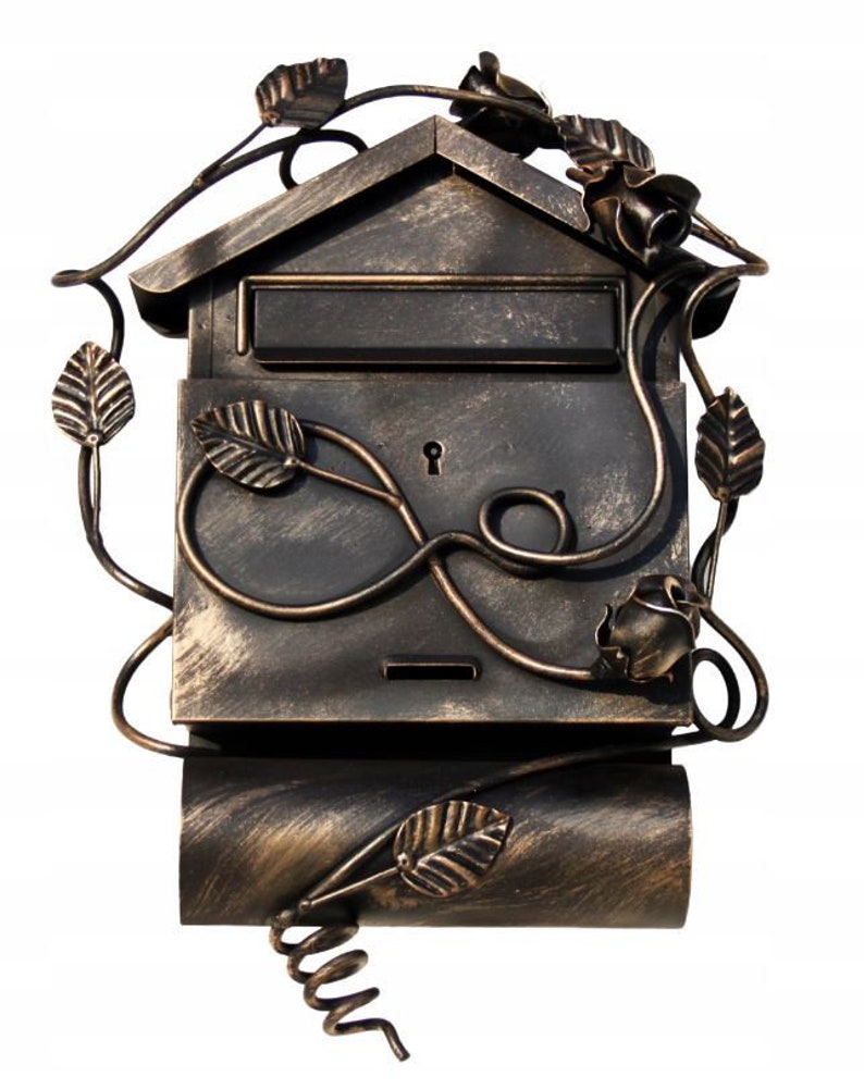 Mailbox Wall Mounted ,metal Art,messenger Bag ,gallery, Antique Gold ...