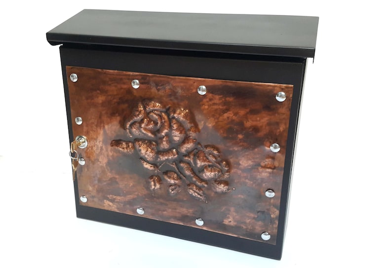 Copper Art Mailbox Wall Mount,repousse,home Decor,modern Handmade ...
