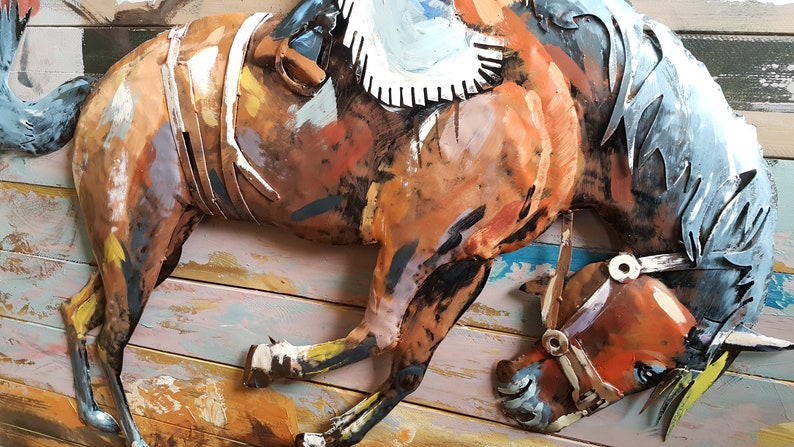 Rodeo Cowboy Rustic Wall Decor 3D Metal Wood Wall Art metal - Etsy