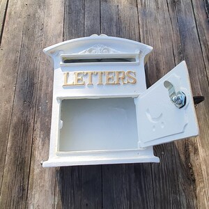 Stunning Vintage Style Letterbox White Metal Wall Door Mount Mailbox - Etsy