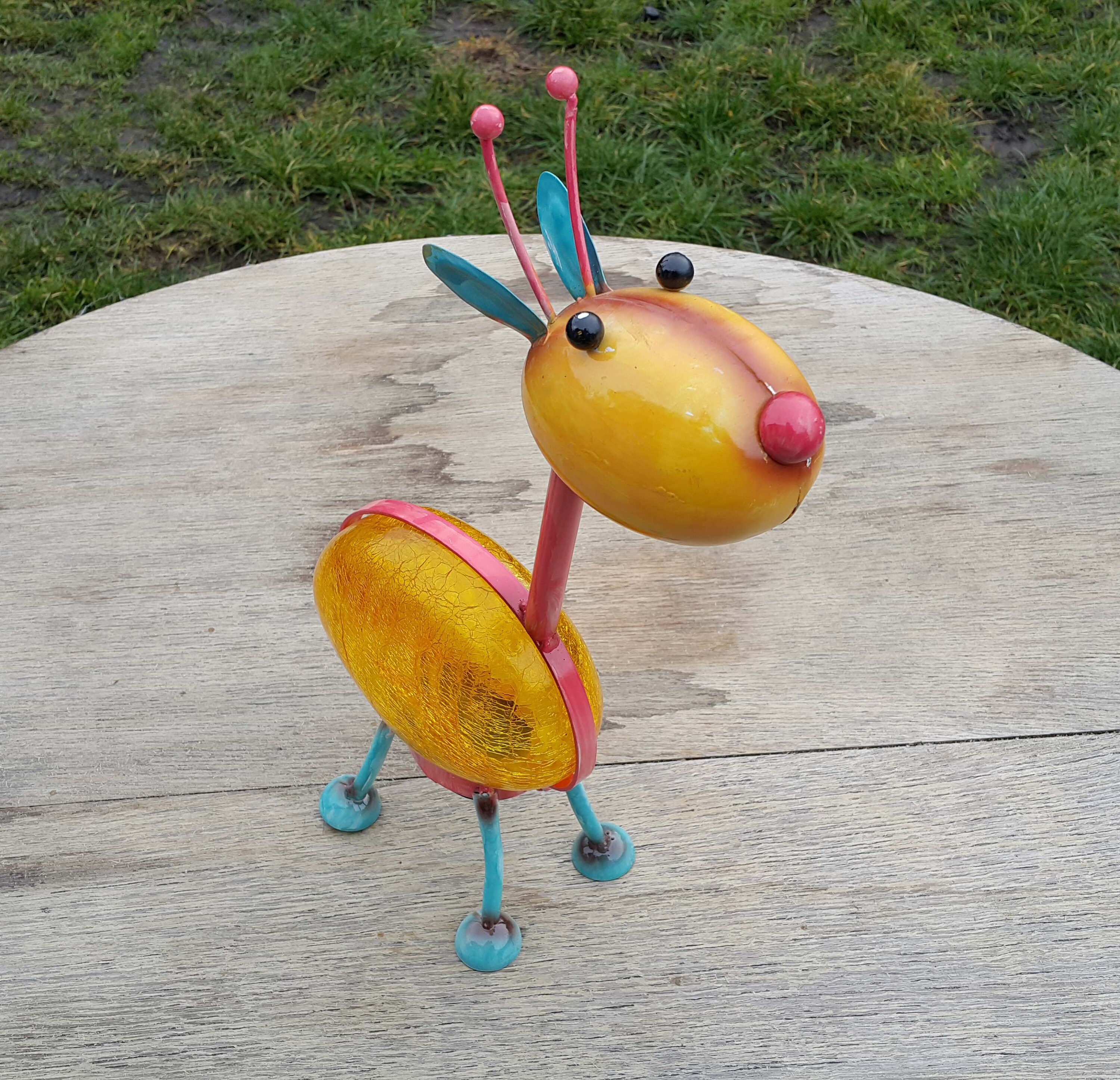 Giraffe With LED S Solar Panelmetal Garden/home Decor | Etsy