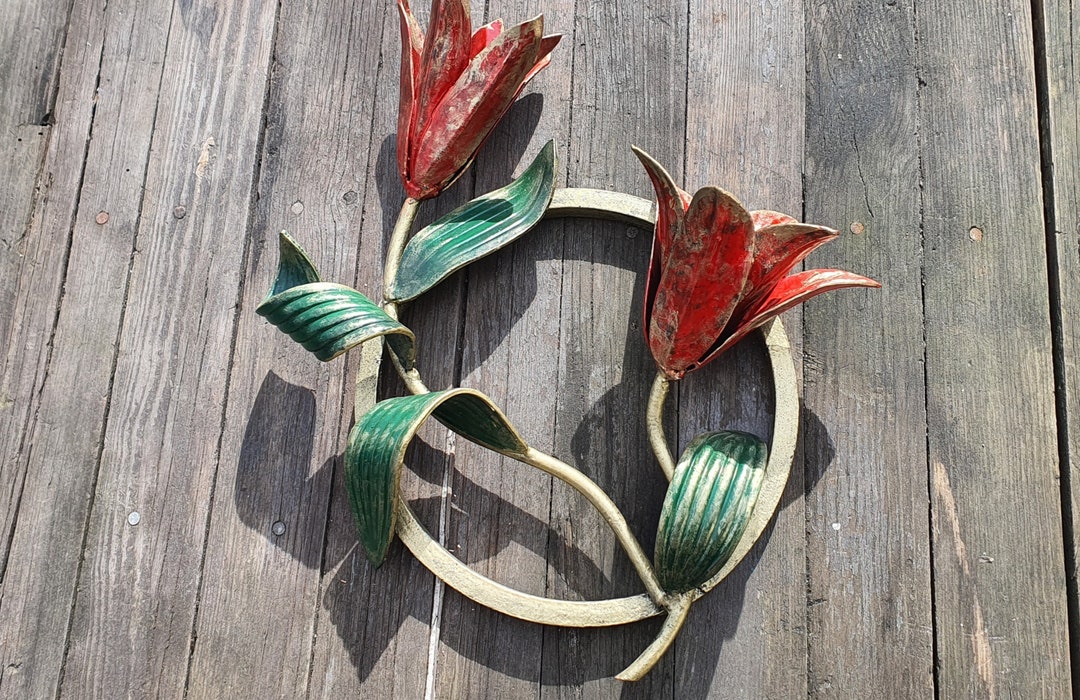 Red Lilies Steel Wall Art Sculpture ,3 D Wall Art Lilies,hand Made ...