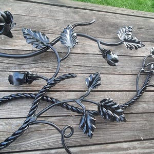 Stunning Steel Wall Sculpture Twig With Roses ,black or Gold,home Wall ...