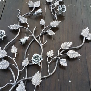 Stunning Steel Wall Sculpture Twig With Roses ,home Wall Decor,craft ...