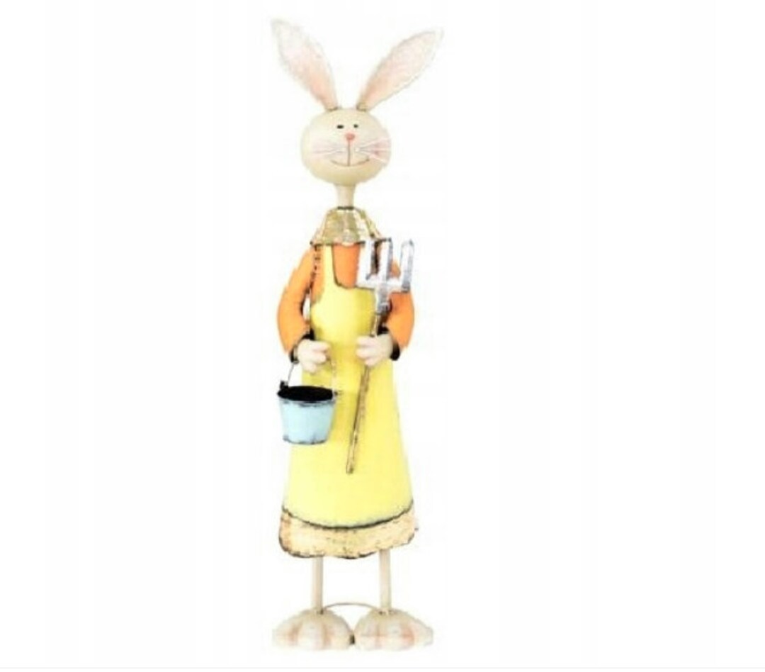 Large Metal Garden Figurine Mrs. Hare With a Bucket, 106 Cm/41.73metal ...