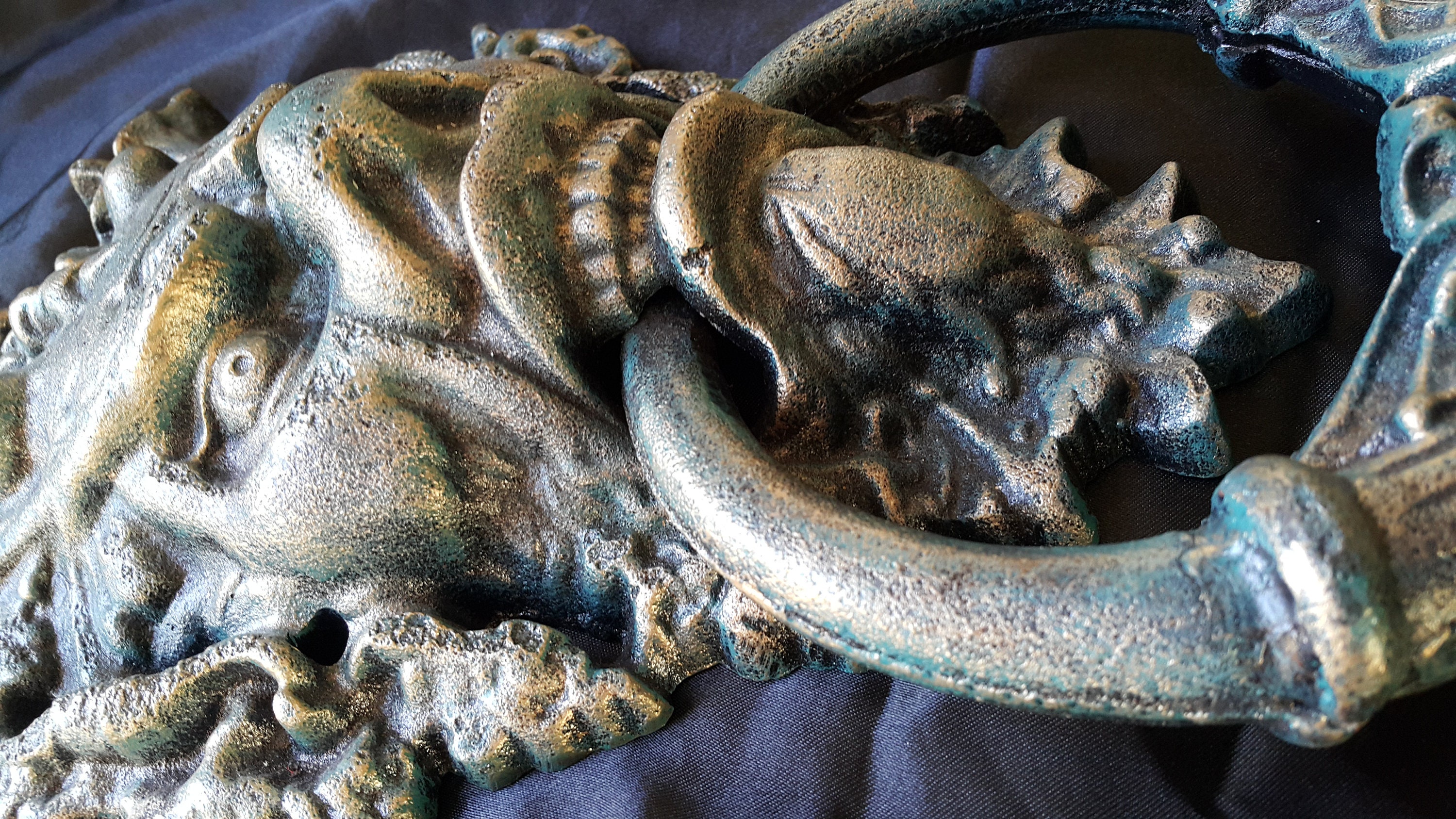 Mythical Head Door Knocker,cast Iron,dimensions 14" X 9" - Etsy