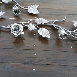 Stunning Steel Wall Sculpture Twig With Roses ,home Wall Decor,craft ...