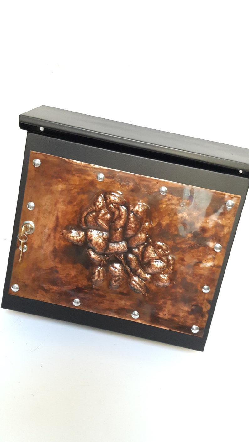 Copper Art Mailbox Wall Mount,repousse,home Decor,modern Handmade ...