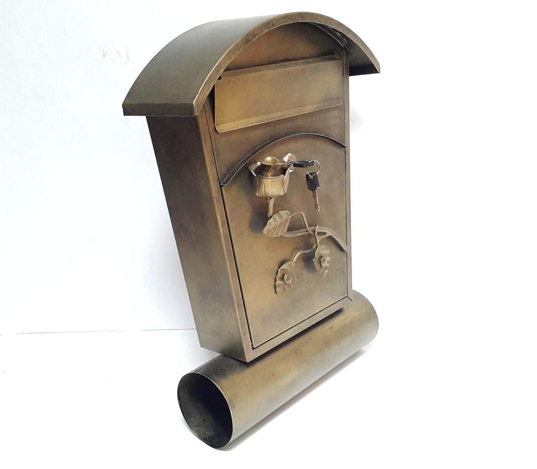 Handcrafted Mailboxes,wall/door Mount,color Antique Gold,alluring House ...