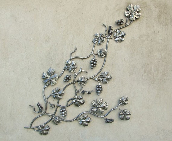 Vine Twig With Grape Craft Work Steel Artlarge Exclusive - Etsy