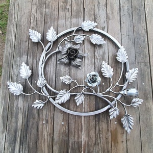 Steel Wall Art Sculpture Rose Rosette ,ground Steel,metalworking,large ...