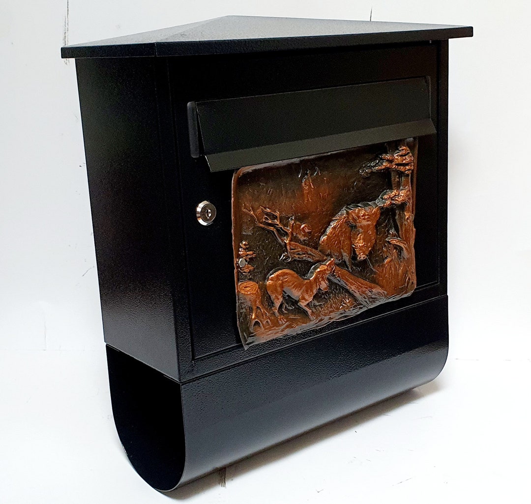 Copper Art Mailbox Wall Mount,repousse,hunting Scene, Home Decor Modern ...