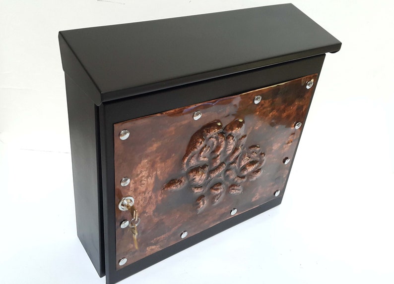 Copper Art Mailbox Wall Mount,repousse,home Decor,modern Handmade ...