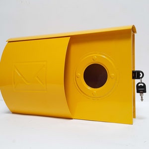Yellow Letterbox Porthole Viewing Window Elegant and Modern Wall Mount ...