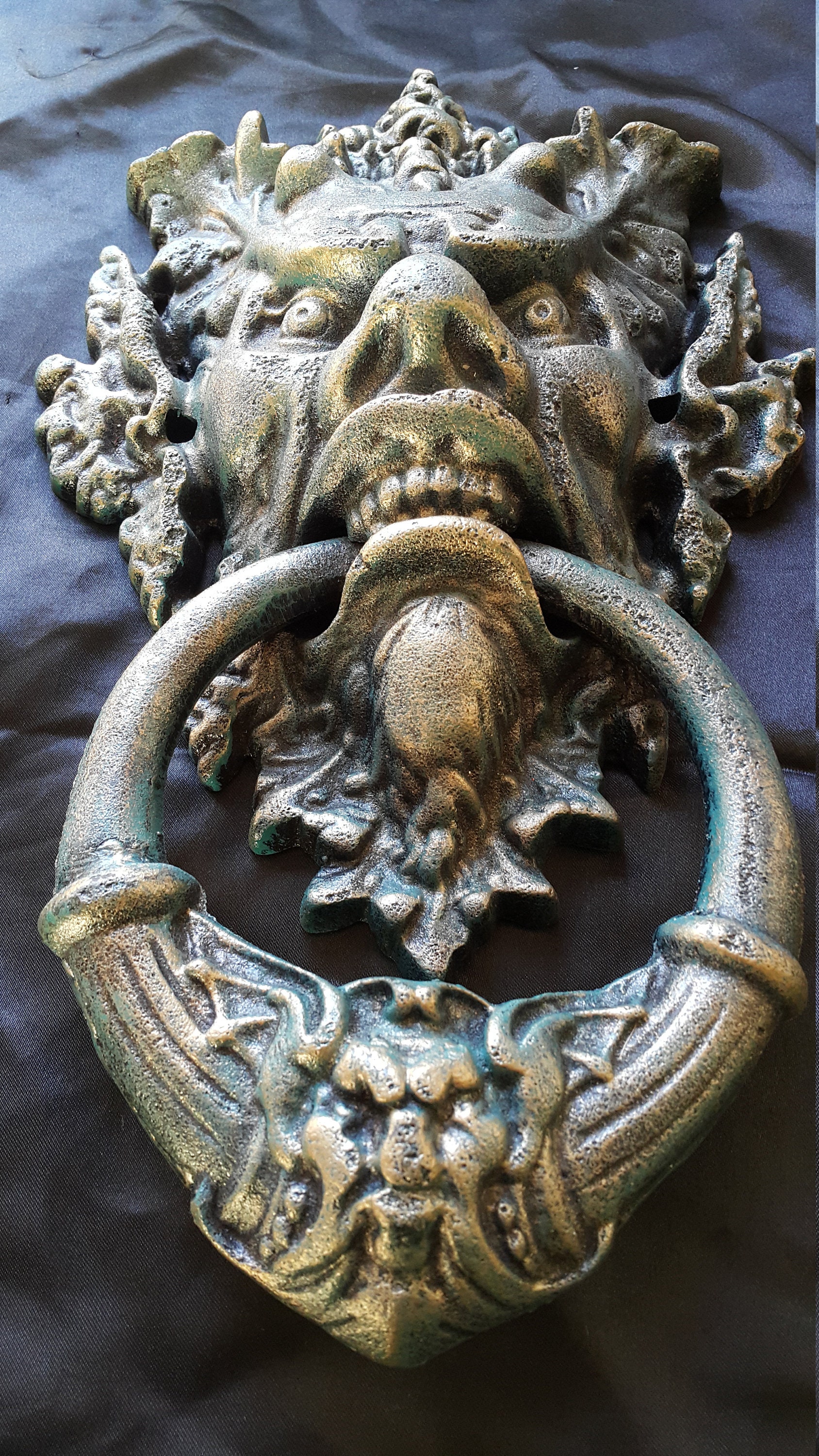 Mythical Head Door Knocker,cast Iron,dimensions 14" X 9" - Etsy