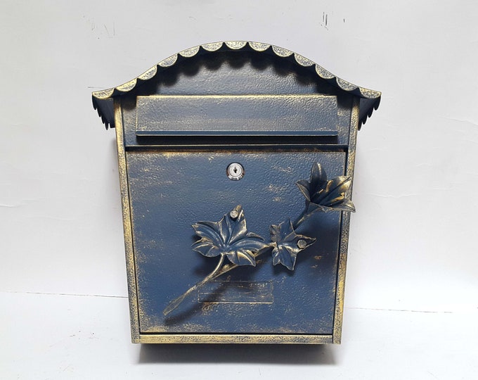 Metal Art Mailbox Wall Mounted,forged Steel Flower Lilies,home Decor ...