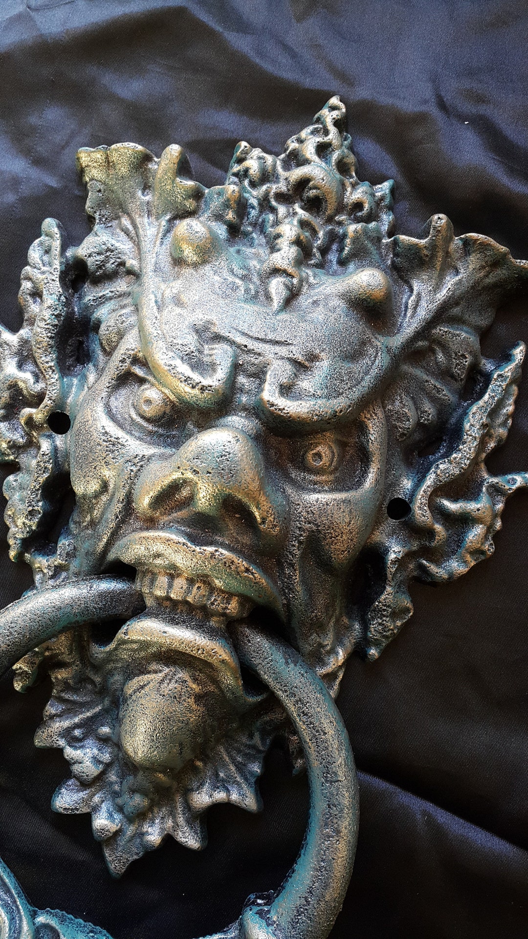 Mythical Head Door Knocker,cast Iron,dimensions 14" X 9" - Etsy
