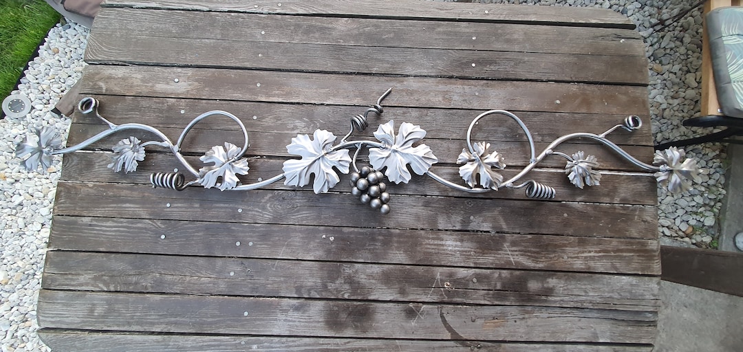 Vine Twig With Grape Craft Work Steel Art,52"x9",metal Wall Decor ...