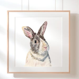 Hand-painted Bunny Portrait From Photo, Personalized Pet Painting ...