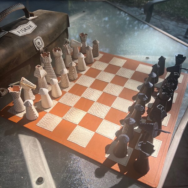Leather Chess Set - Etsy