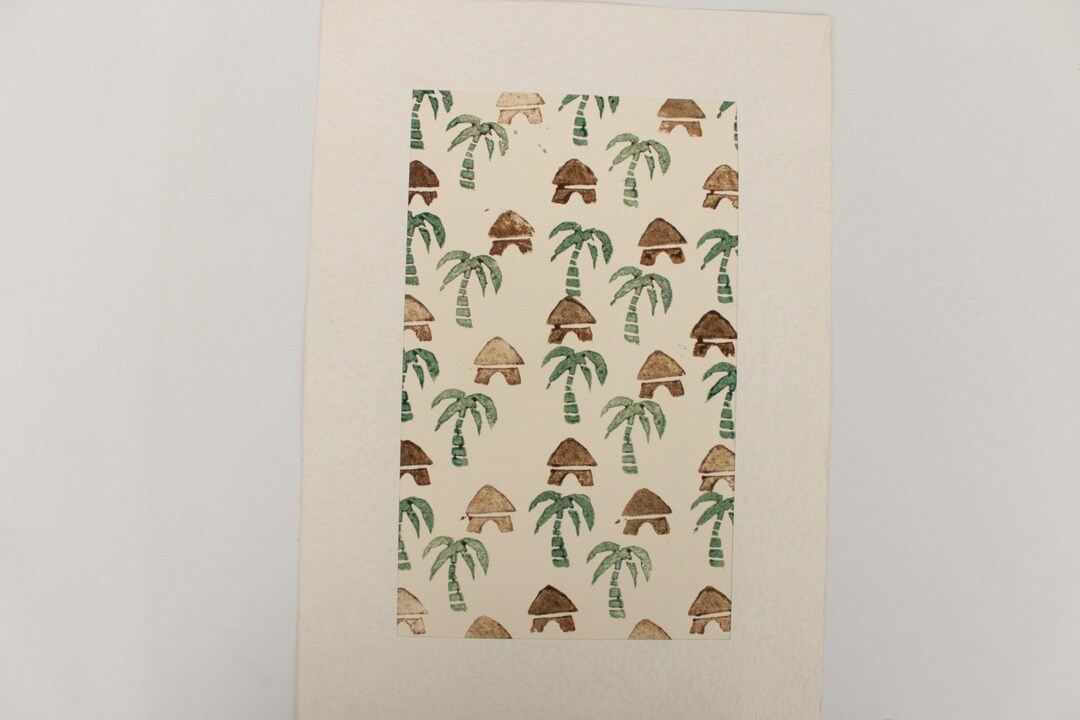 Art Deco Linocut, Pattern Sheet, 1940s, Palm Trees - Etsy