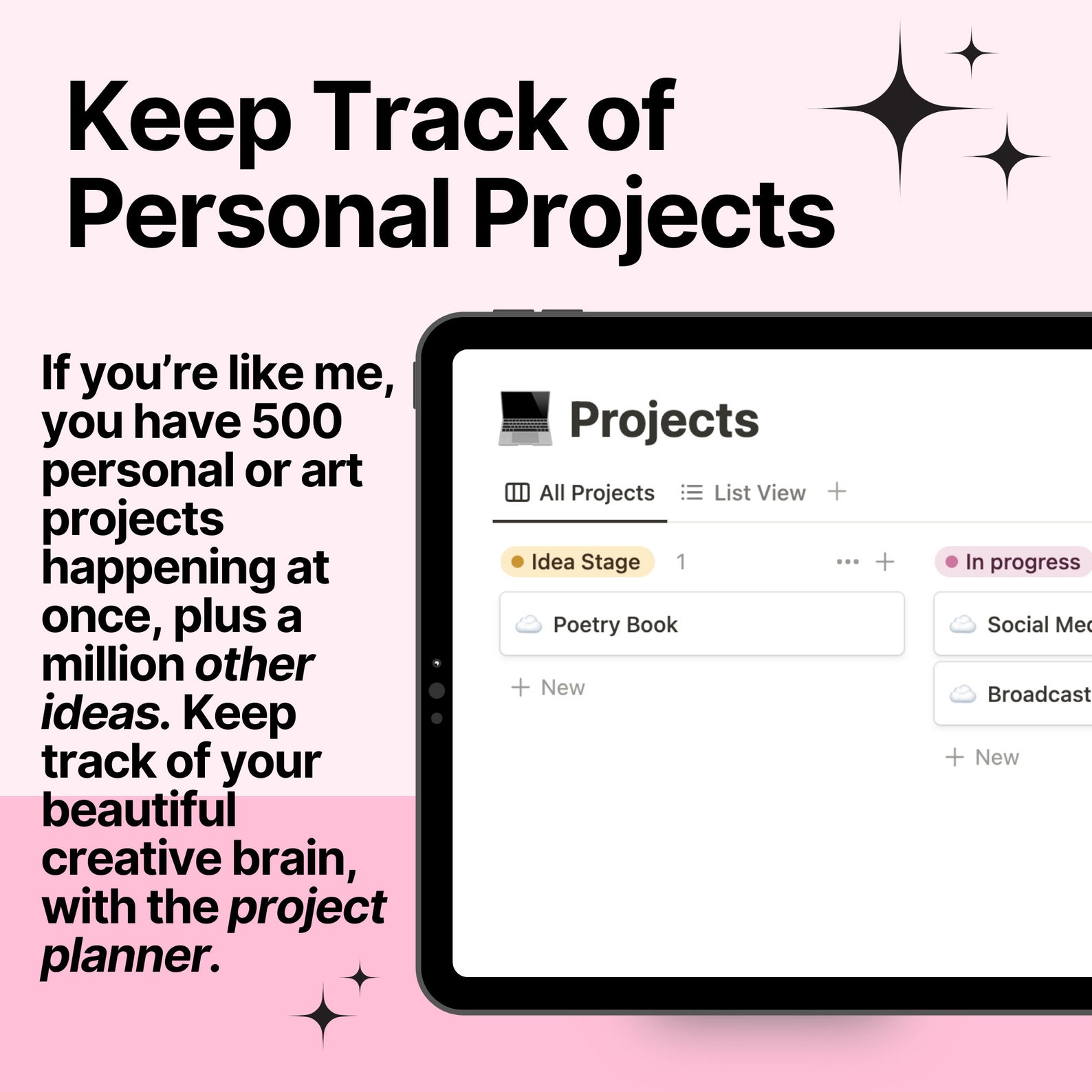 Creative Notion Dashboard for Creatives, Writing Space, Moodboard ...