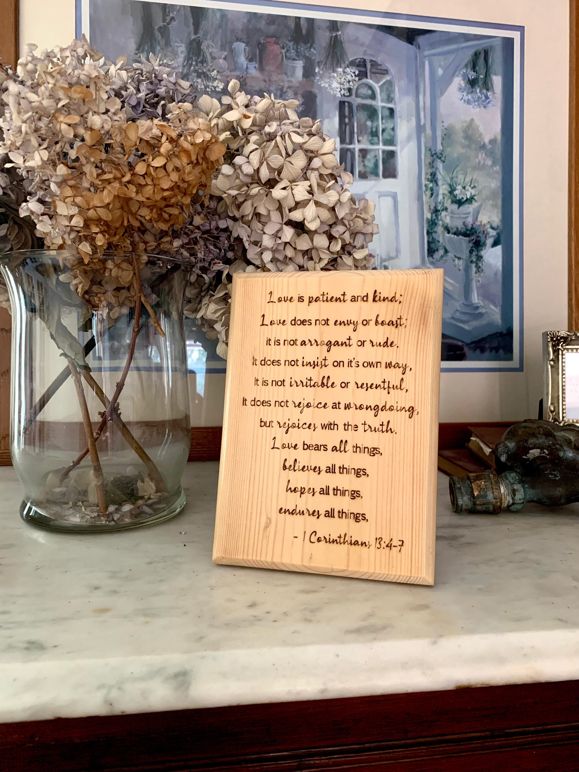 Custom Wooden Hymn Plaque, Laser Engraved, Rustic, Cottagecore, Wall ...