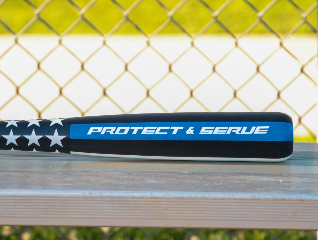 Handmade Wooden Baseball Batcustom Police Giftsthin Blue Linepolice ...