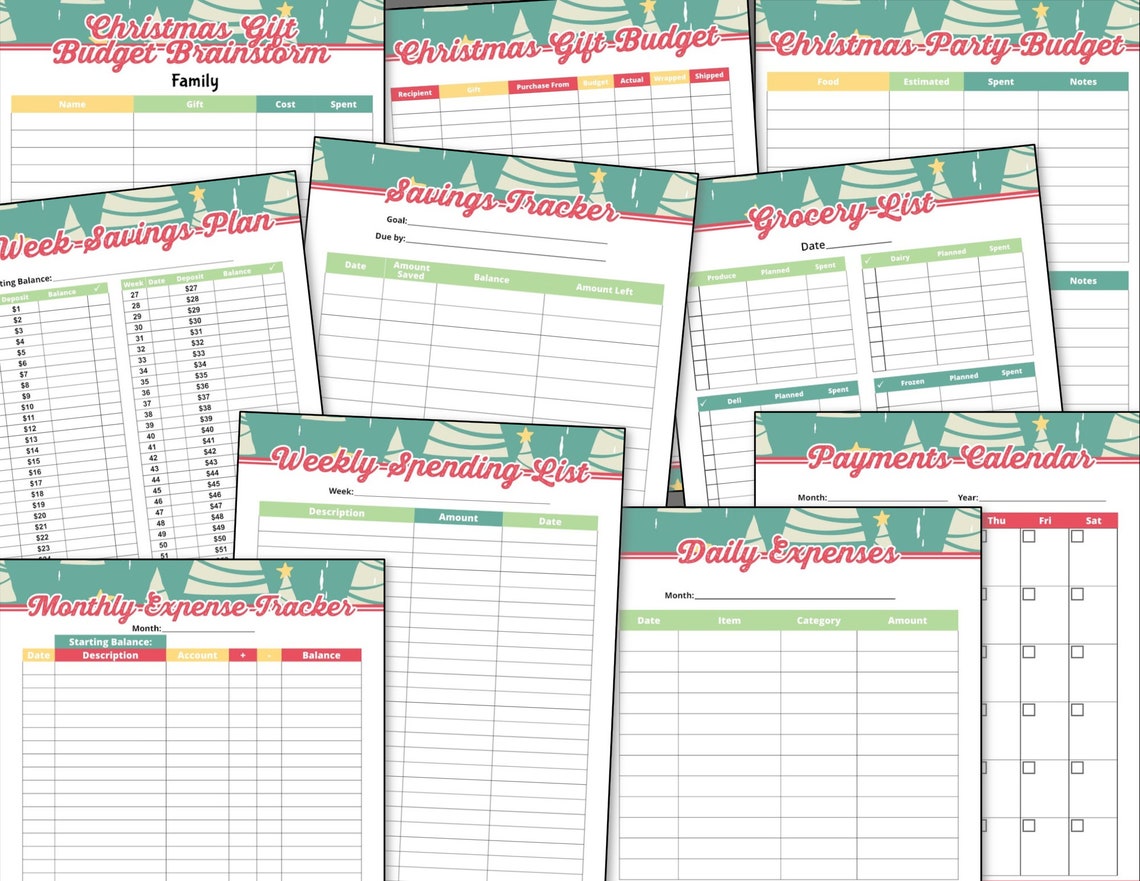 Christmas Planner Printable, Plus Bonus Stickers, Wall Art and Cookie ...