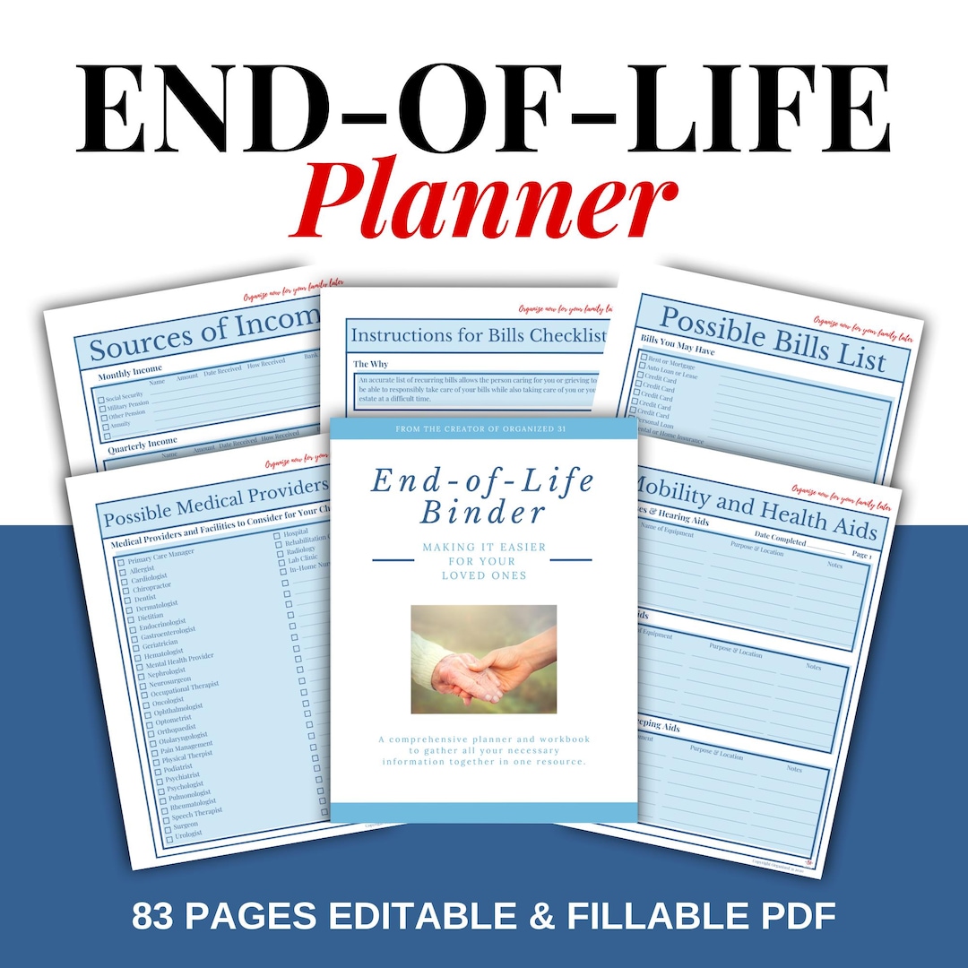 Estate Planning Kit End-of-life Planner Workbook Fillable PDF| Final ...