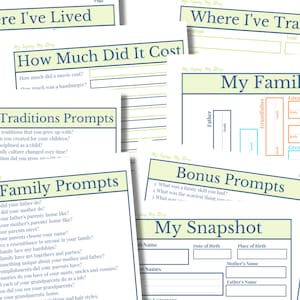 My Legacy, My Story Workbook (fillable PDF Version) - Etsy
