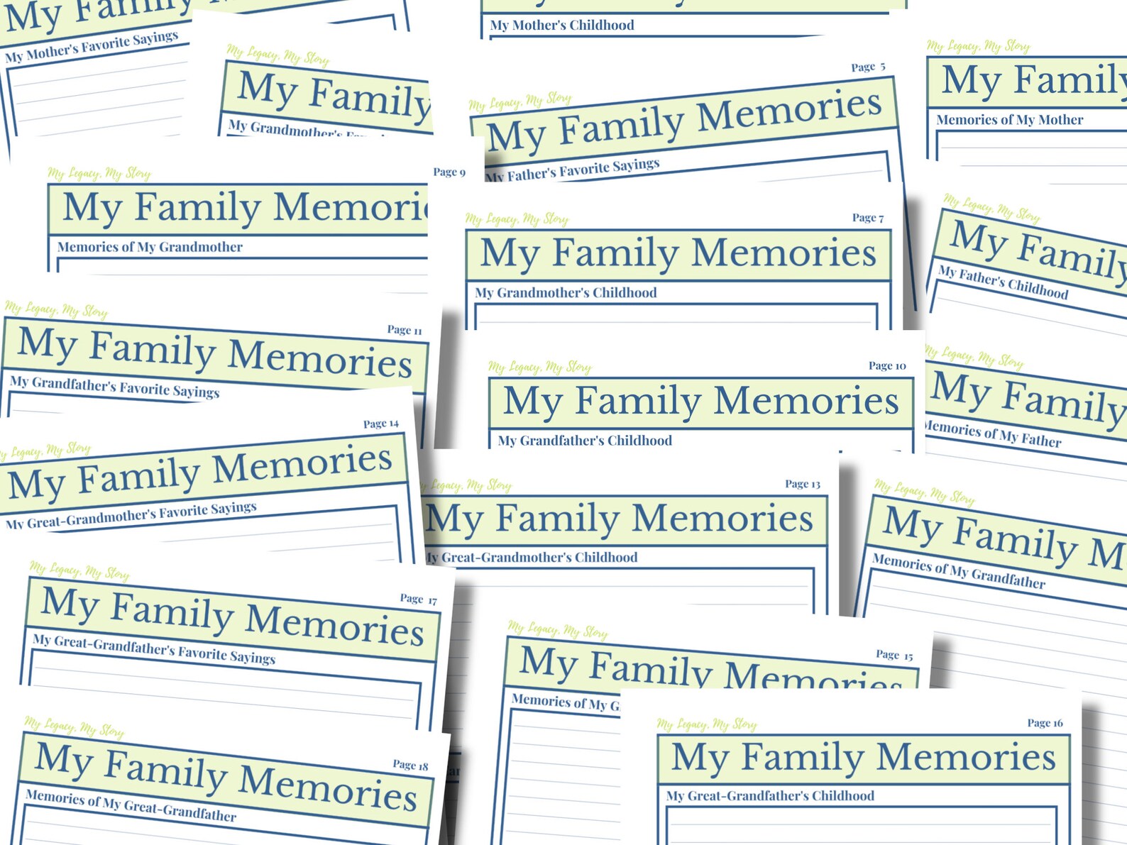 My Legacy, My Story Workbook (fillable PDF Version) - Etsy