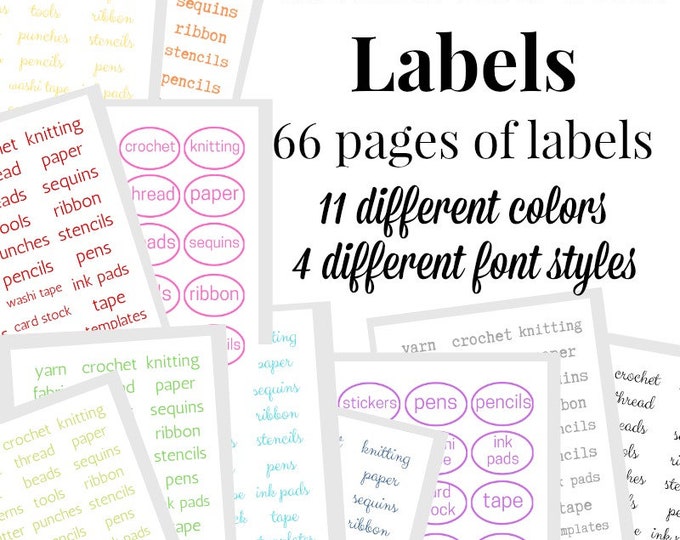 Printable Craft Room Labels - Etsy Canada