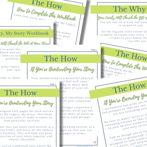 My Legacy, My Story Workbook (fillable PDF Version) - Etsy