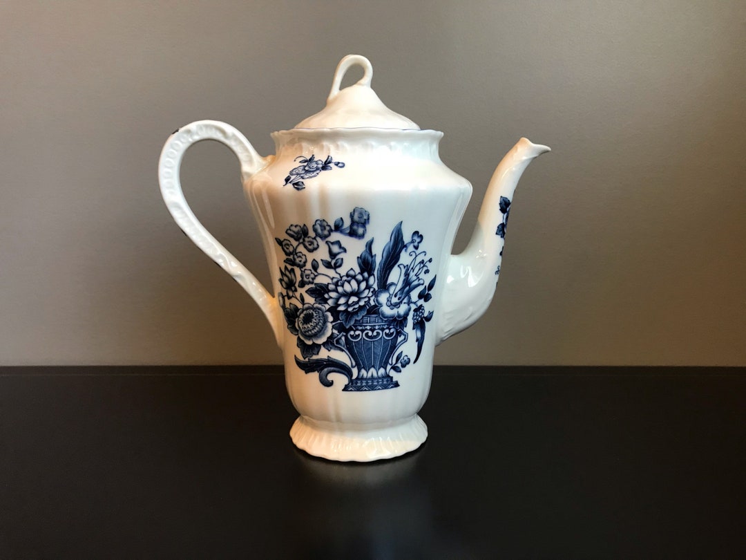 Antique Theodore Haviland Teapot: Blue Floral Porcelain Coffee Pot - Etsy