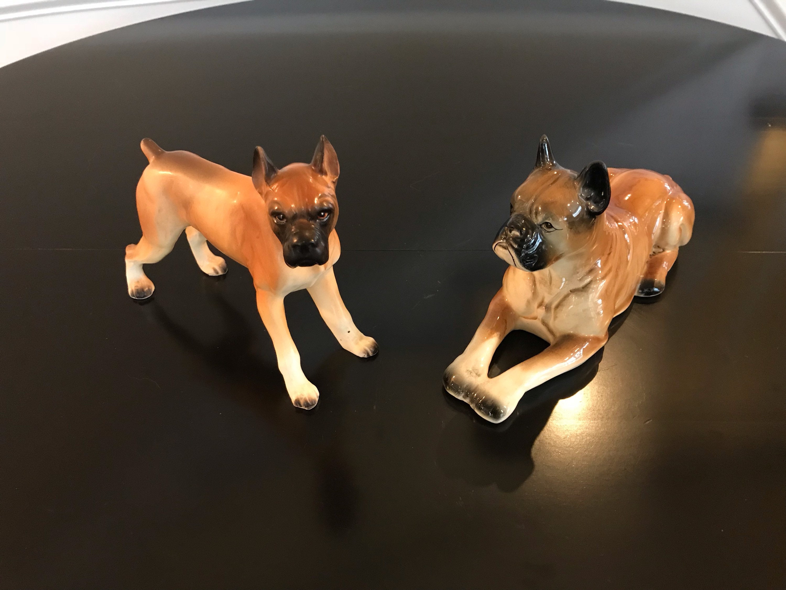 2 Large Vintage Boxer Dog Figures Collection - Etsy