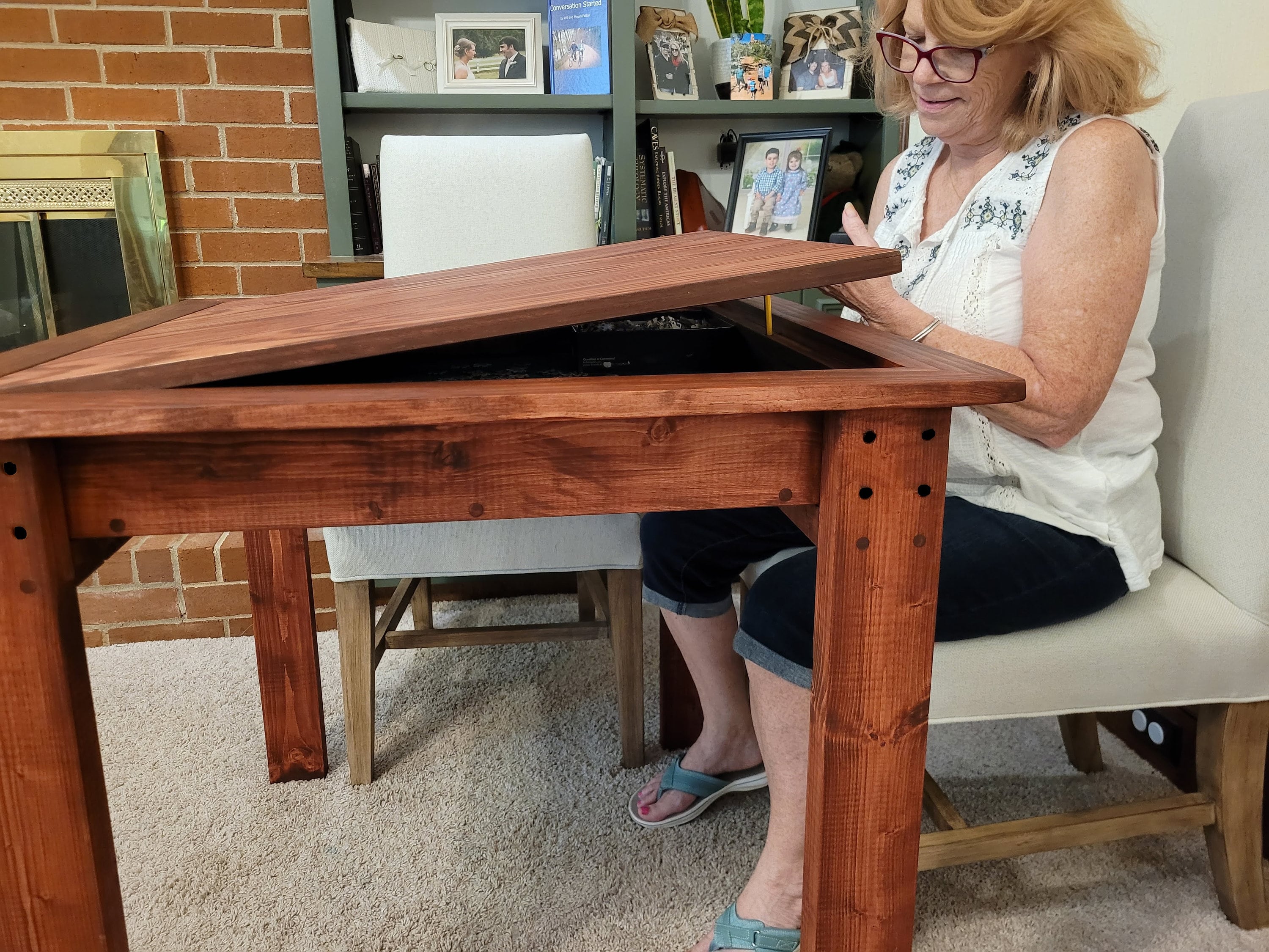 Square Puzzle/board Game Table With Removeable Topper - Etsy