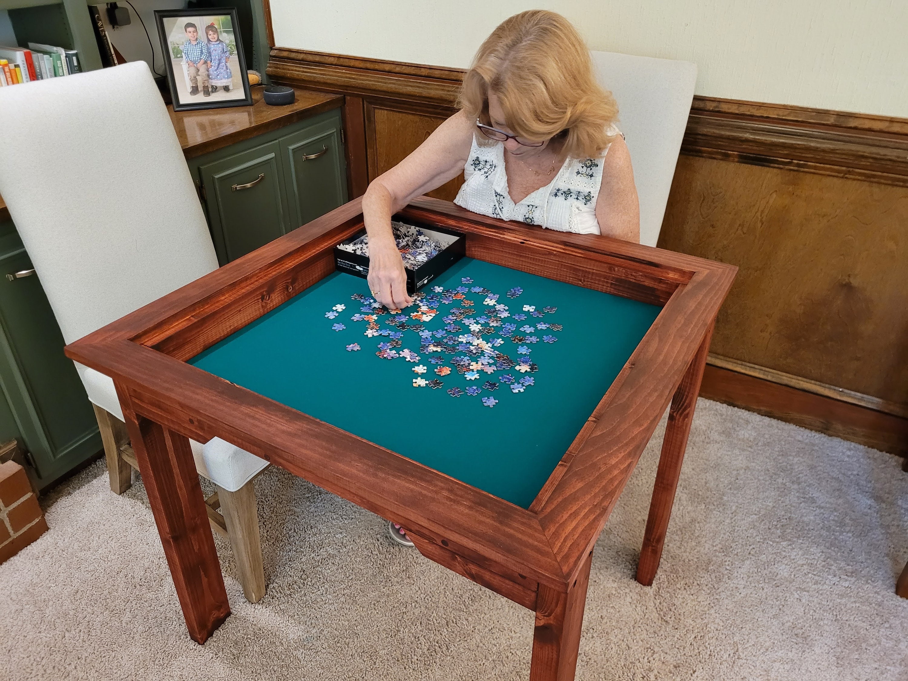 Square Puzzle/board Game Table With Removeable Topper - Etsy