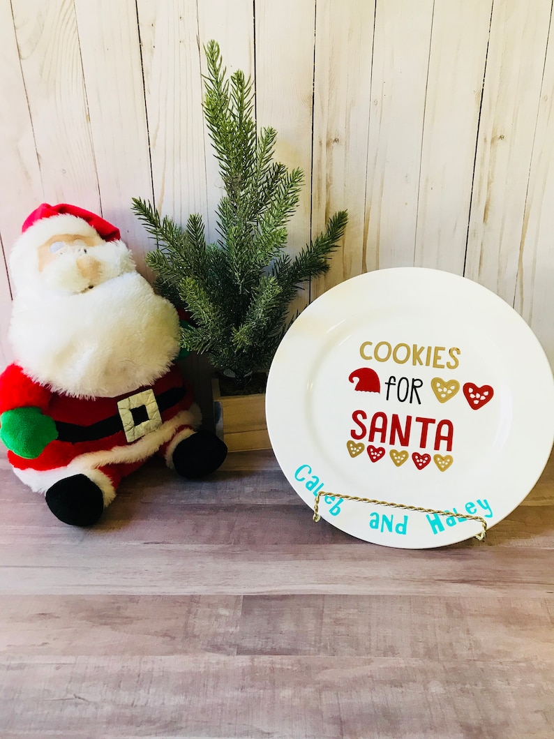 Personalized Cookies for Santa Plate Kids Personalized Gifts | Etsy